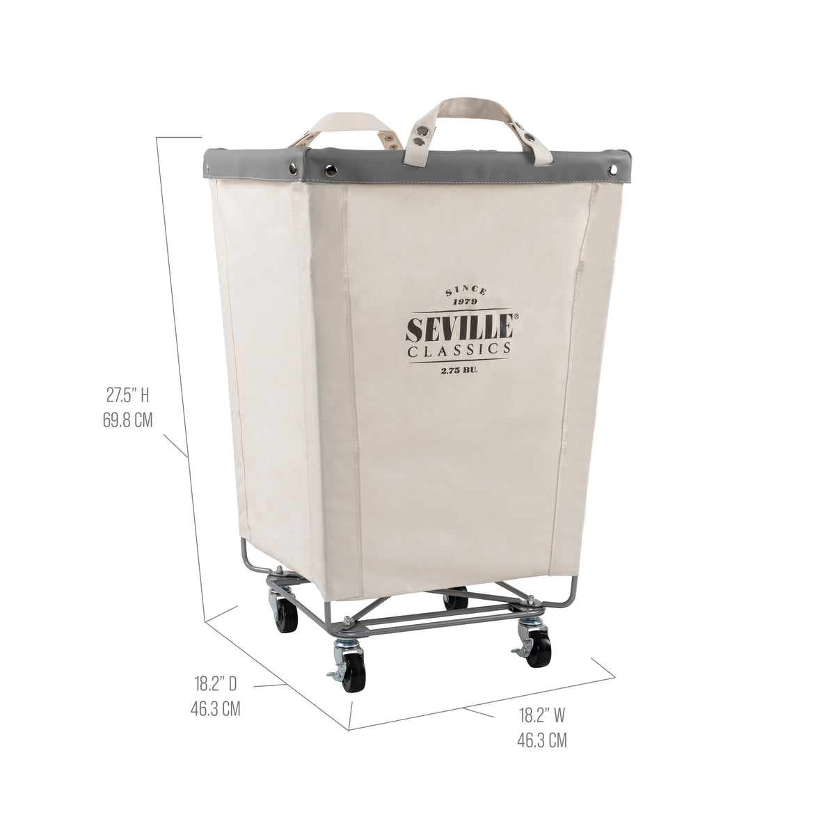 Heavy-Duty Rolling Laundry Hamper, Natural White – Vancouver Classics