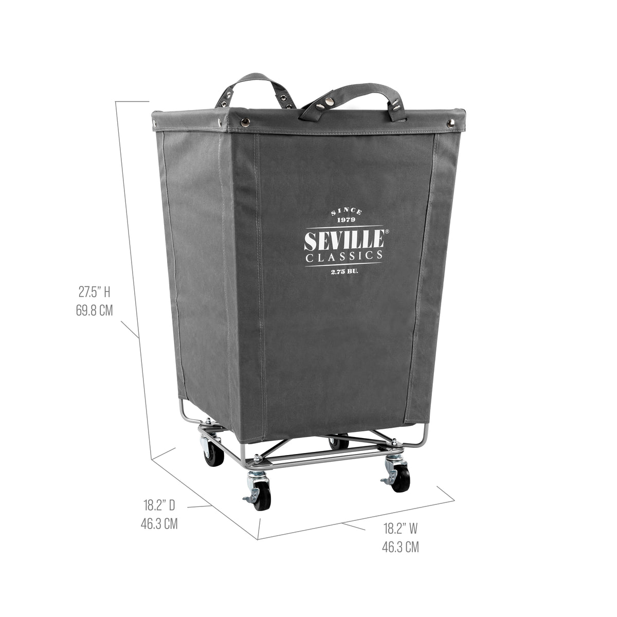 Heavy-Duty Rolling Laundry Hamper, Gray – Vancouver Classics