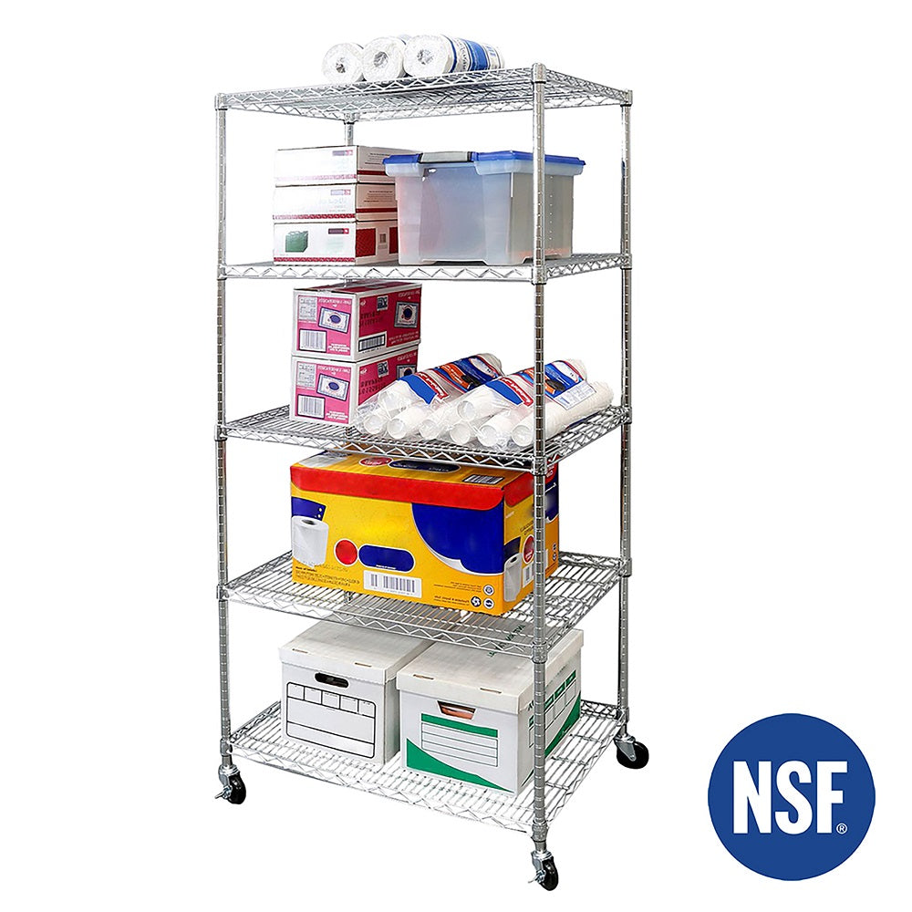 36 x 24 x 72, 5-Tier UltraDurable® NSF Shelving, Chrome – Vancouver ...